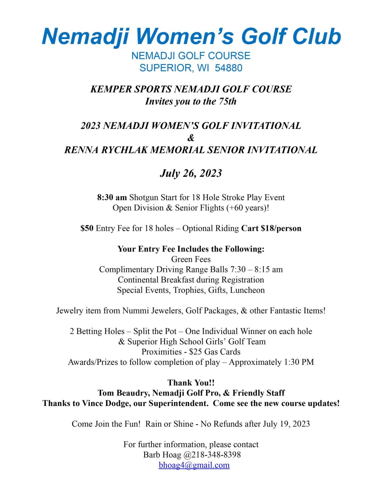 75th Annual Ladies Invitational - Nemadji Golf Course